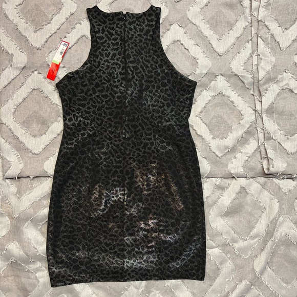 French Connection | Dresses | Missy Black And Dark Silver Leopard Print ...